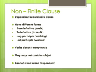 Finite vs non finite clause | PPTX