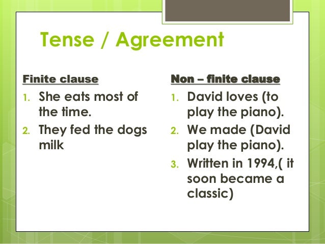 Finite Vs Non Finite Clause