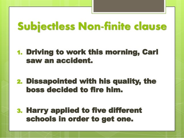 Finite vs non finite clause