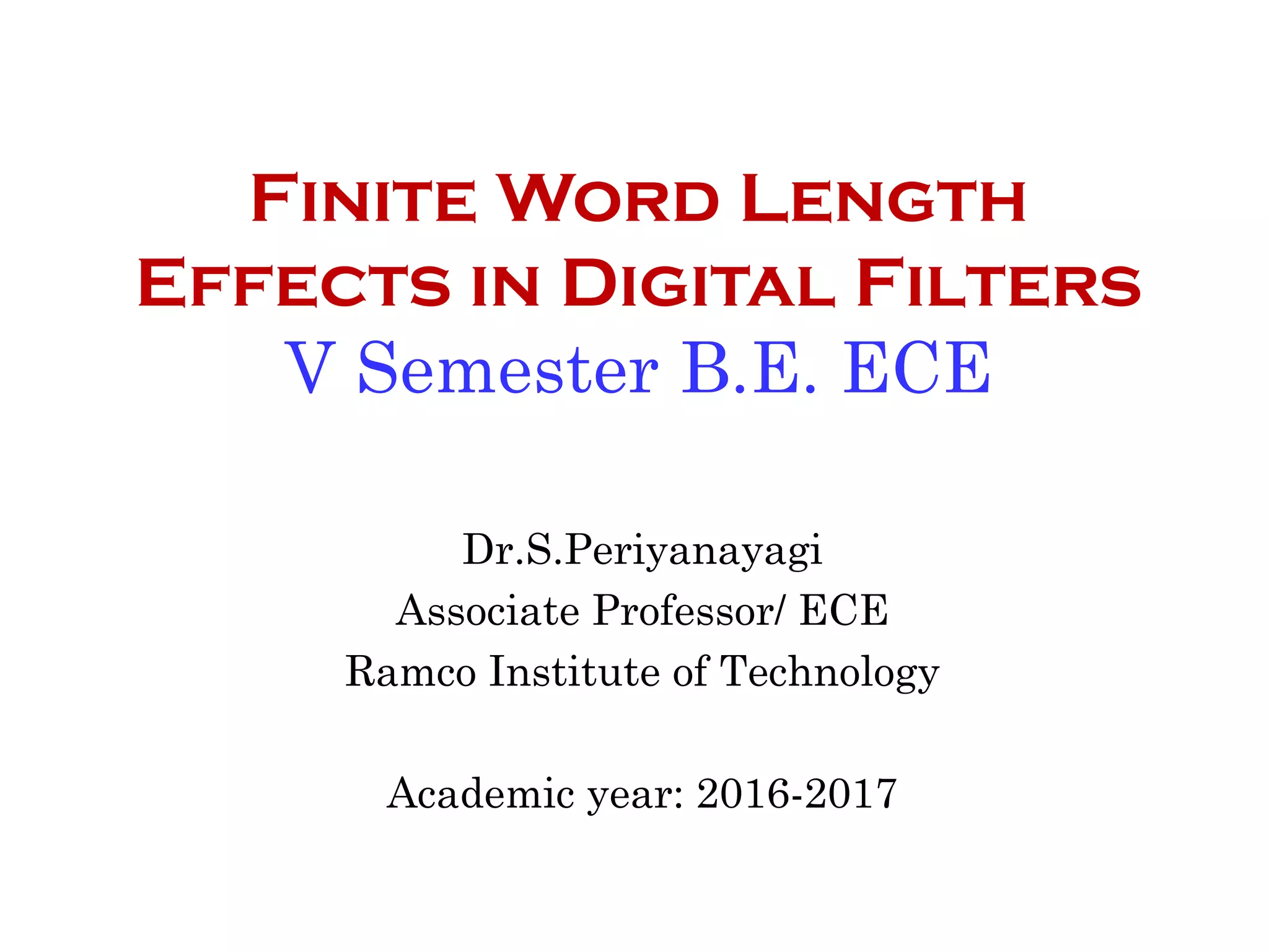 Finite word length effects | PDF