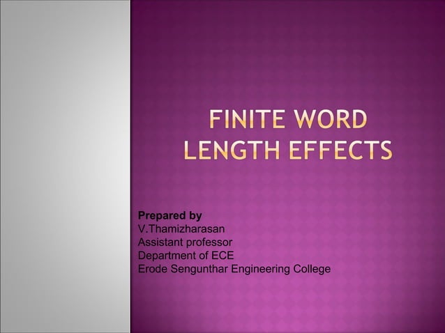 Finite word lenth effects | PPT