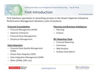 Finit solutions getting the most out of financial reporting january ...