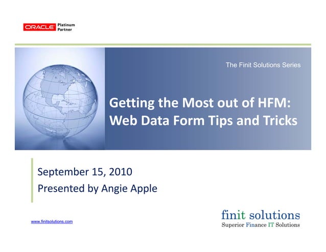 Finit solutions getting the most out of hfm - web data forms tips and tricks | PDF