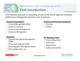 Finit solutions getting the most out of hfm - web data forms tips and tricks | PDF