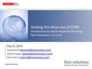 Introduction to Oracle Hyperion Planning - New Features in 11.1.2.4 | PDF