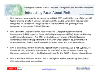 Finit solutions getting the most out of hfm process management and phased submissions | PDF