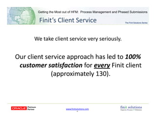 Finit solutions getting the most out of hfm process management and phased submissions | PDF