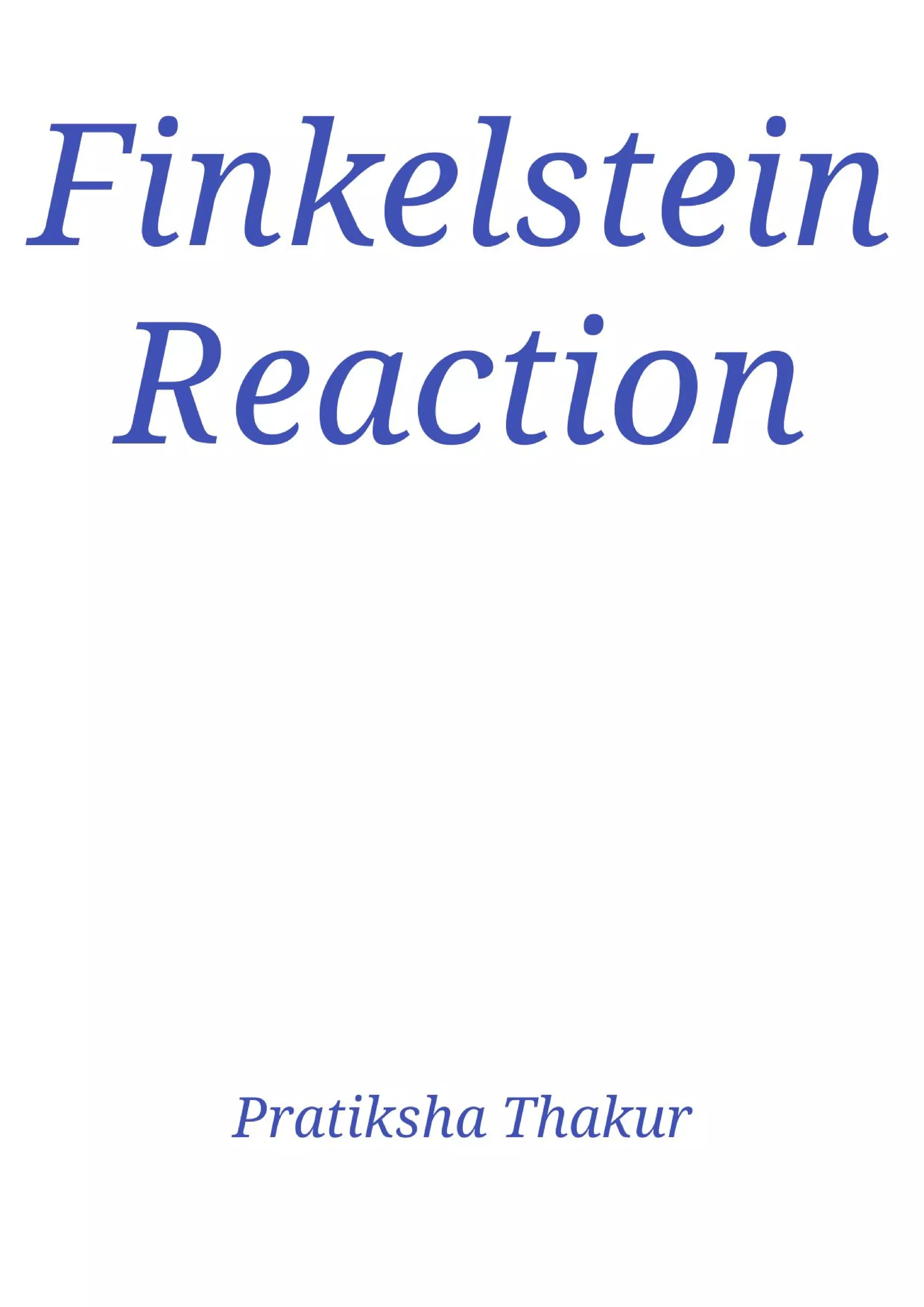Finkelstein Reaction | PDF