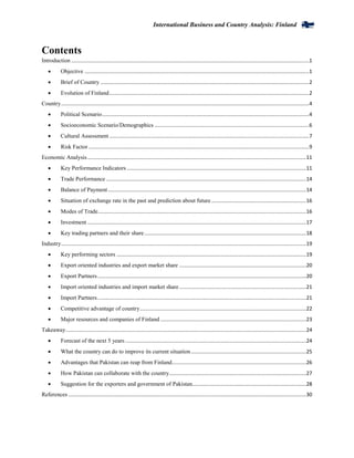 International Business and Country Analysis: Finland | PDF