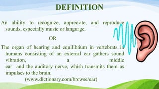 PRESENTATION ON EAR.pptx | Ear, Nose and Throat Conditions | Diseases ...