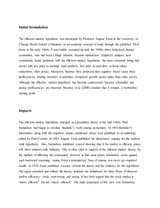 Efficient Market Hypothesis | PDF