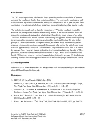 CALCULATION OF FINNED TUBE PRESSURE DROP AND HEAT TRANSFER USING FULLY ...