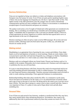 Finnish business culture guide - Learn about Finland | PDF
