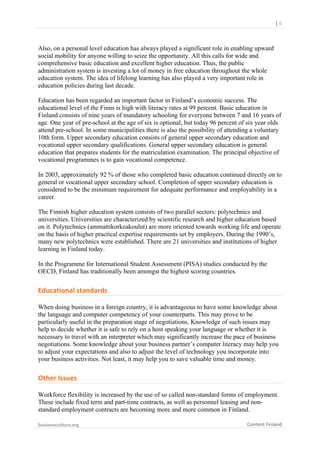 Finnish business culture guide - Learn about Finland | PDF