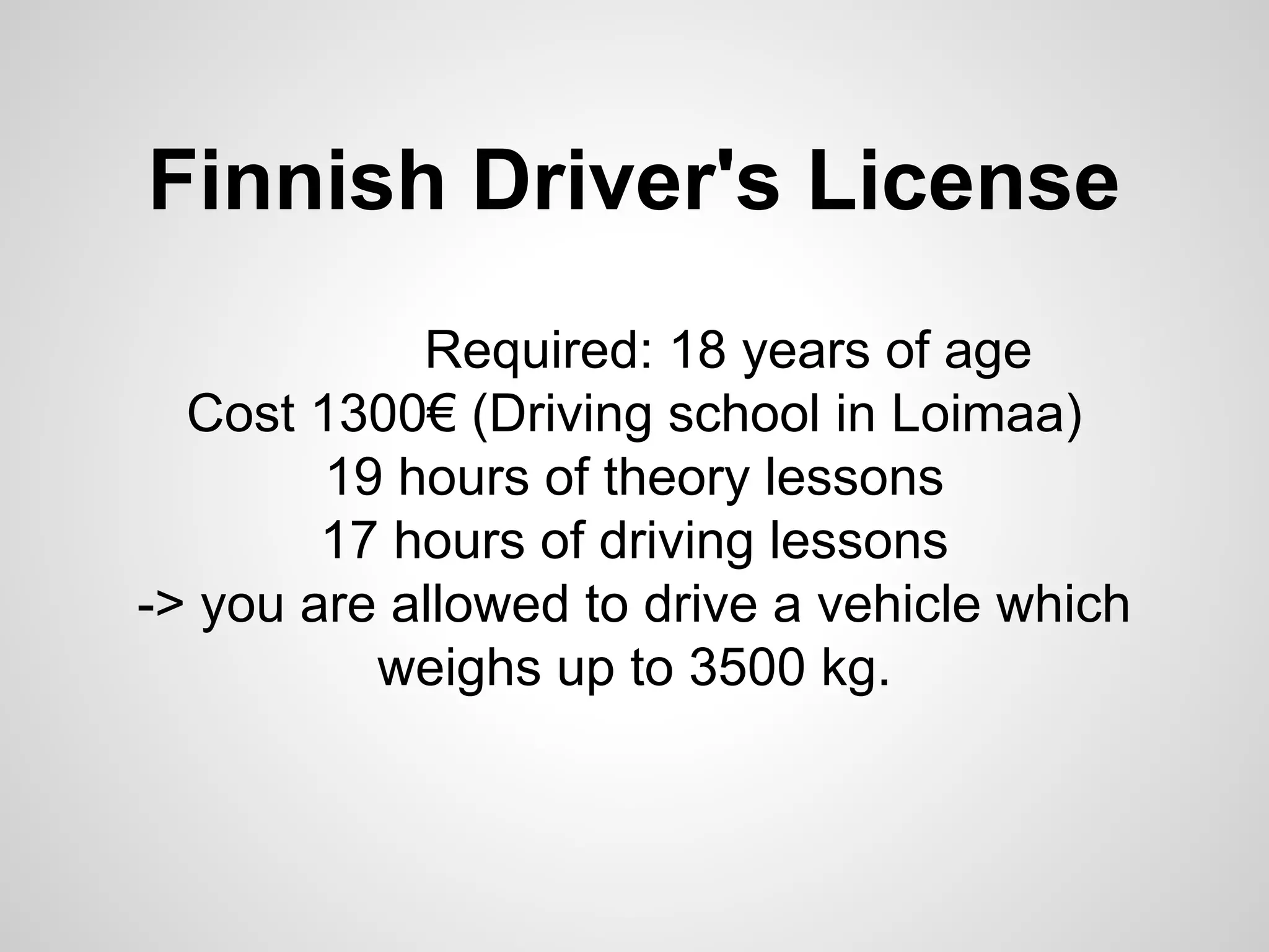 Finnish driving license, Finland | PPT