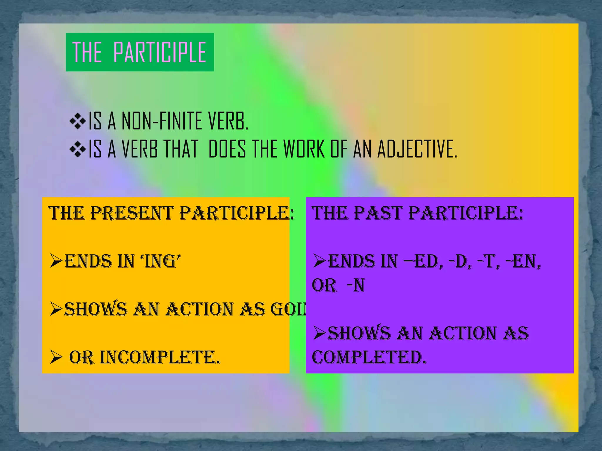 Finite and non finite verbs | PPTX