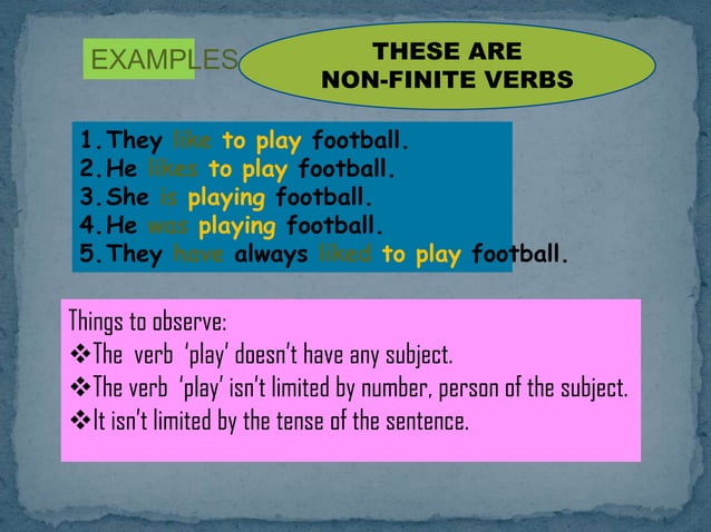 Finite and non finite verbs | PPTX