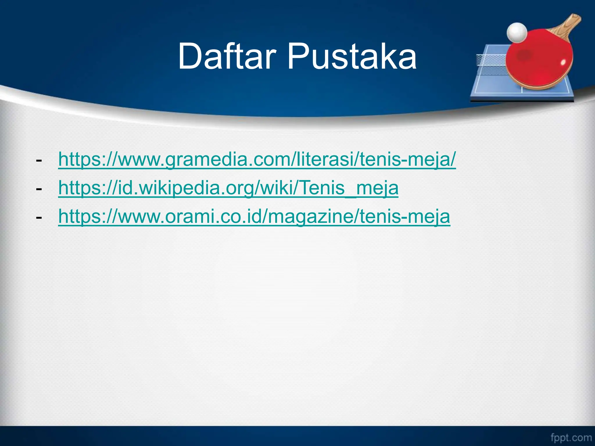 PPT teknik dasar pukulan dalam permainan tenis meja | PPT