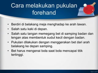 PPT teknik dasar pukulan dalam permainan tenis meja | PPT