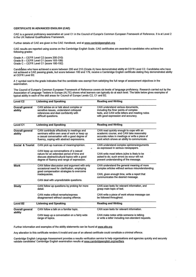 CAE Certification | PDF