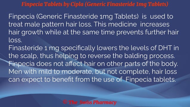 Finpecia Tablets by Cipla (Generic Finasteride 1mg Tablets) | PDF ...