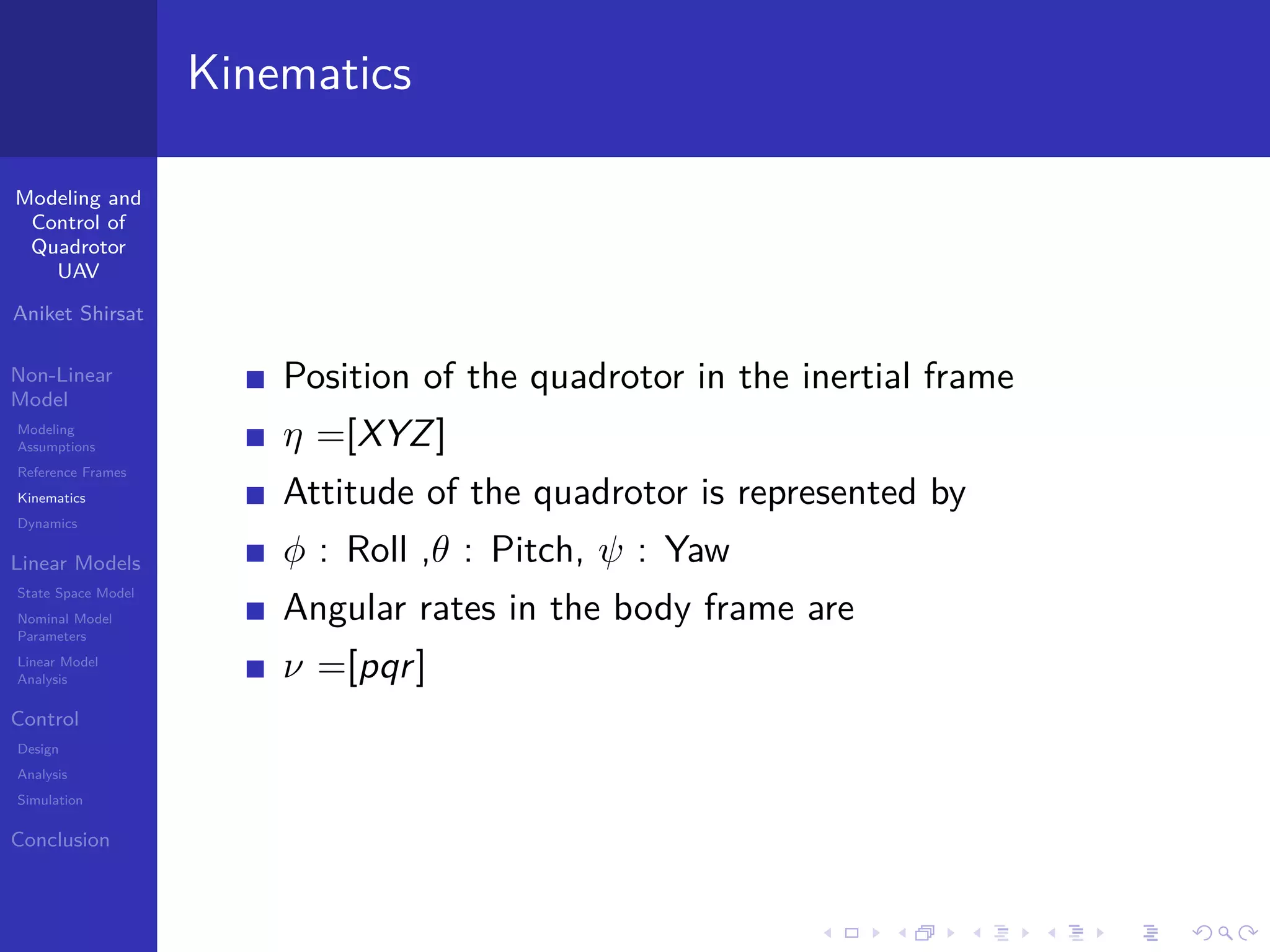 Modeling and control of a Quadrotor UAV | PDF