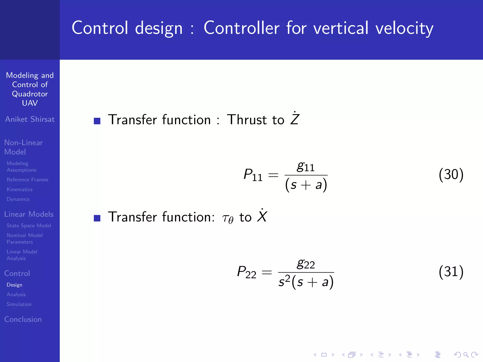 Modeling and control of a Quadrotor UAV | PDF