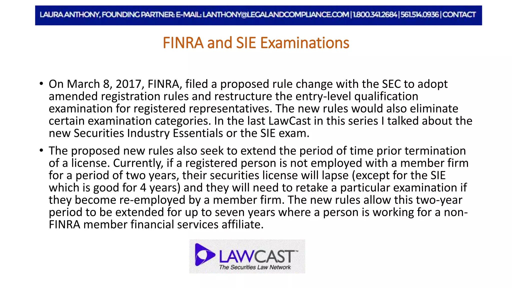 FINRA and SIE Examinations | PPTX