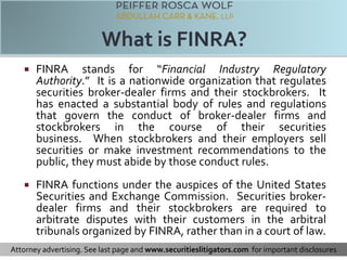 Finra Arbitration: Frequently Asked Questions - Part 1 | PPT