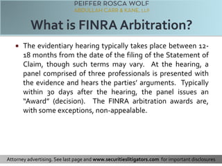 Finra Arbitration: Frequently Asked Questions - Part 1 | PPTX