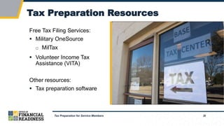 FINRED - Tax Preparation for Service Members - FINAL.pptx