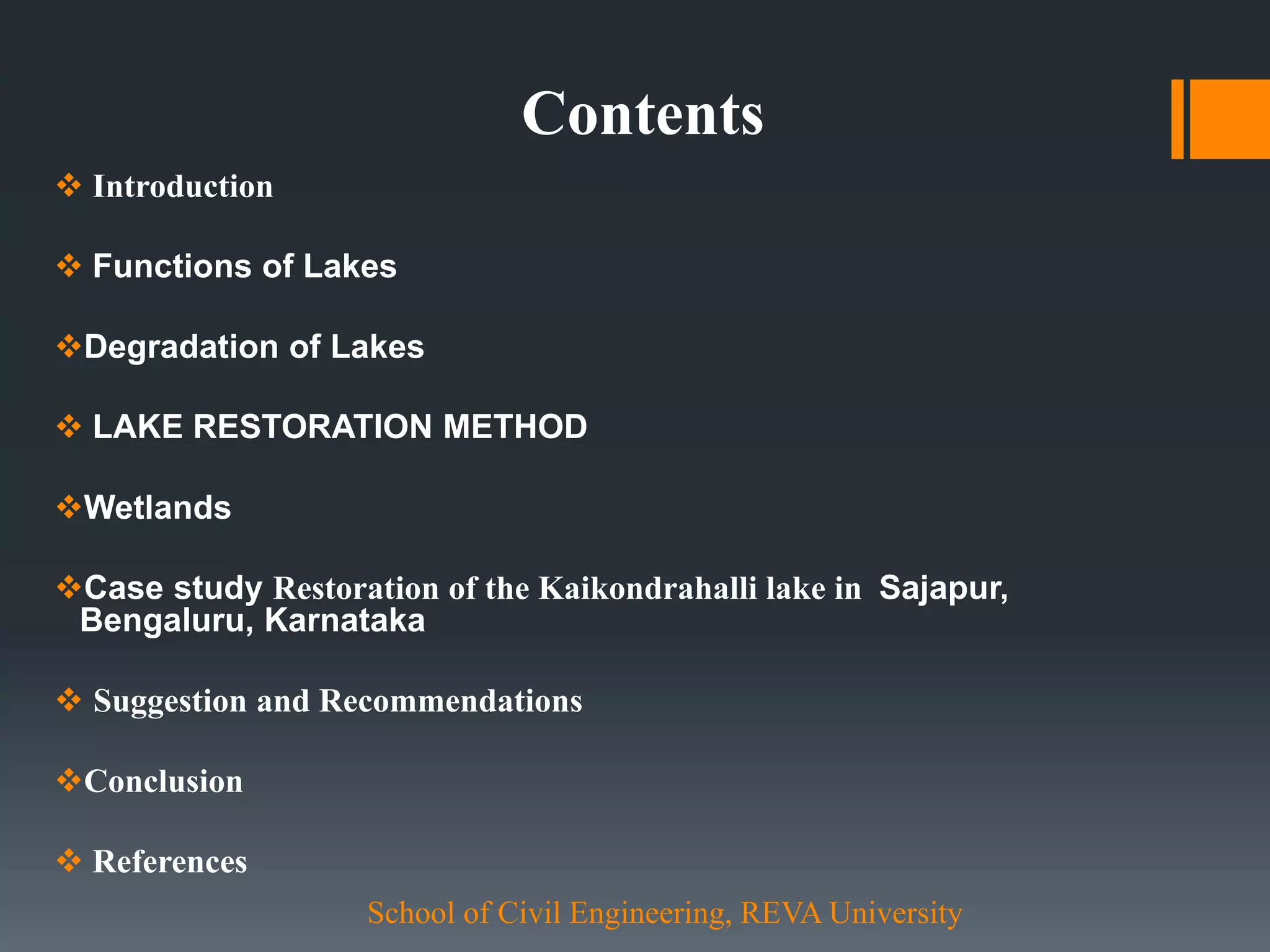 RECONSTRUCTION OF LAKES | PPTX