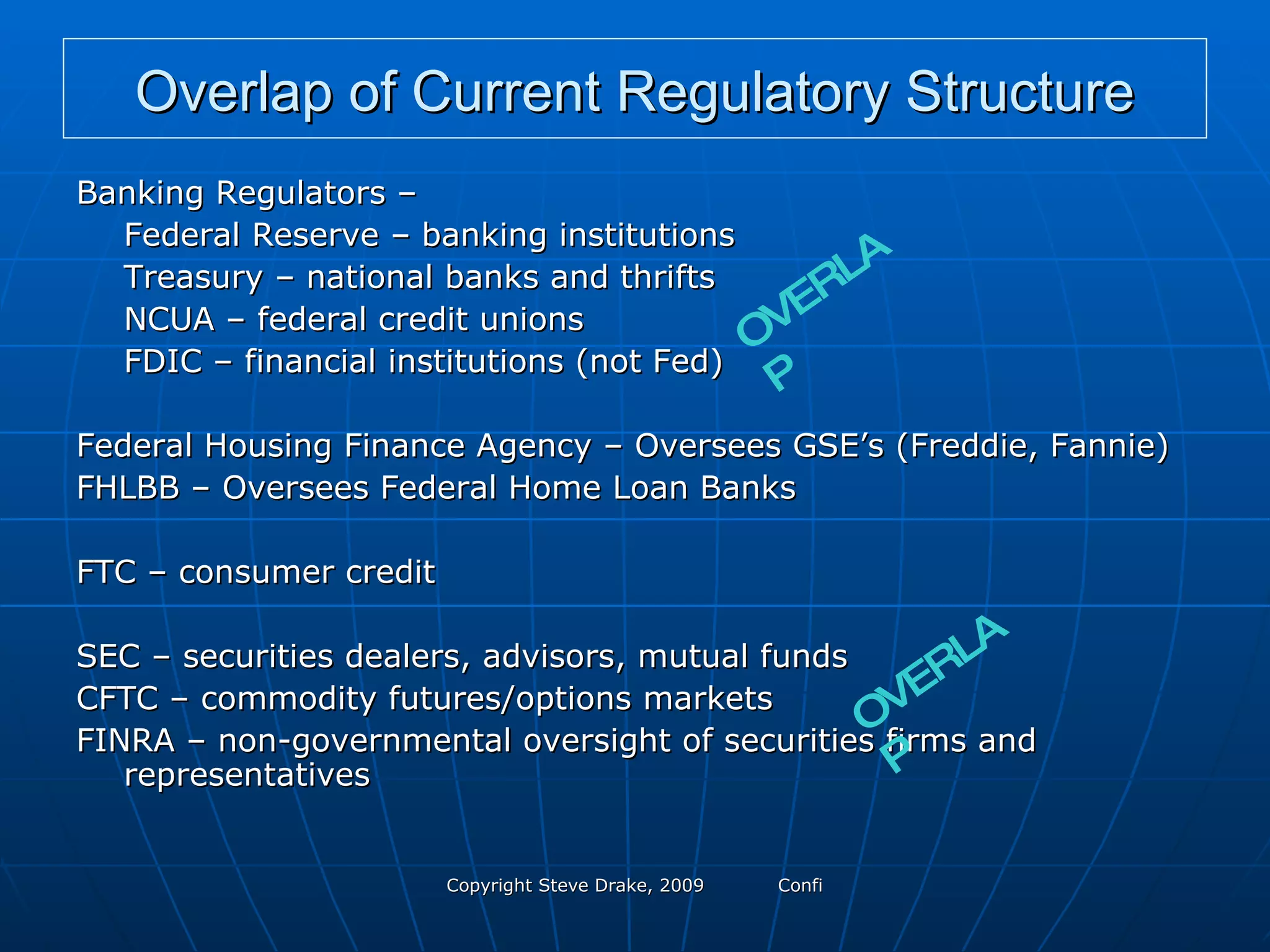 Financial Services Oversight Realignment | PPT | Financial Regulation ...