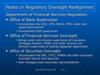 Financial Services Oversight Realignment | PPT | Financial Regulation ...