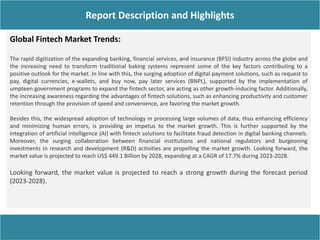 Fintech Market PPT: Demand, Trends and Business Opportunities 2023-28 | PPTX