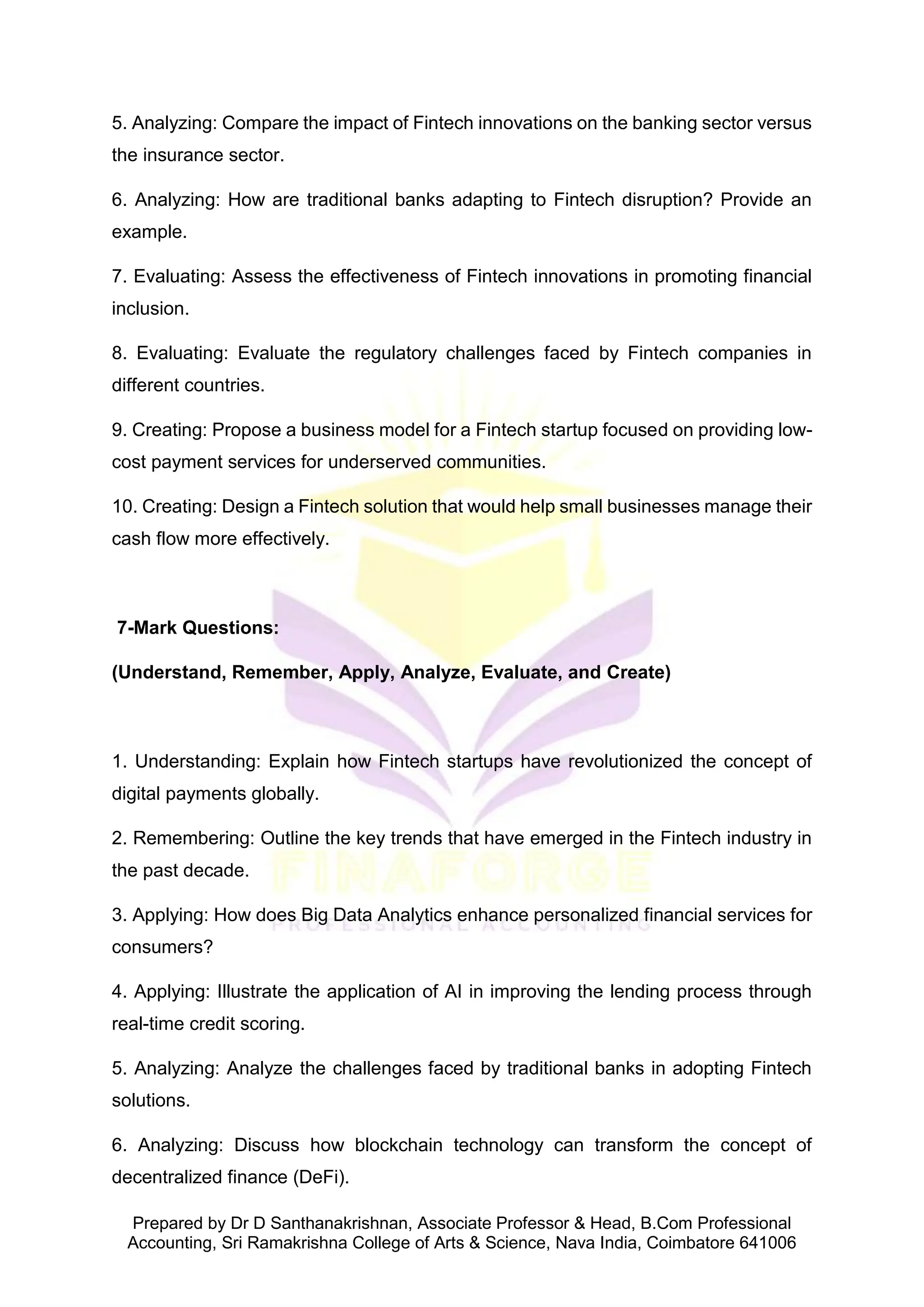 Basics of Fintech Notes Unit 1 to Unit 3 | PDF