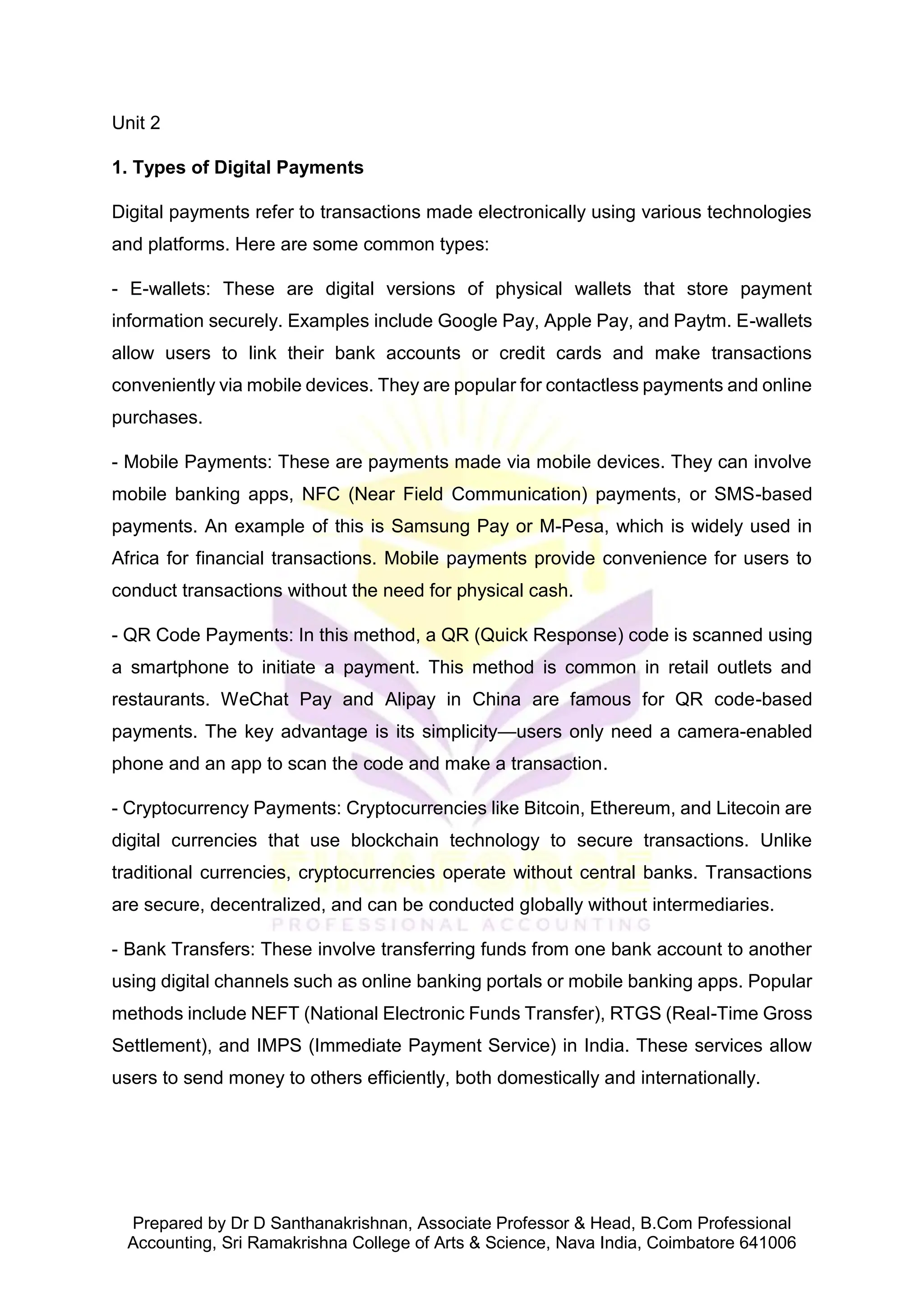 Basics of Fintech Notes Unit 1 to Unit 3 | PDF