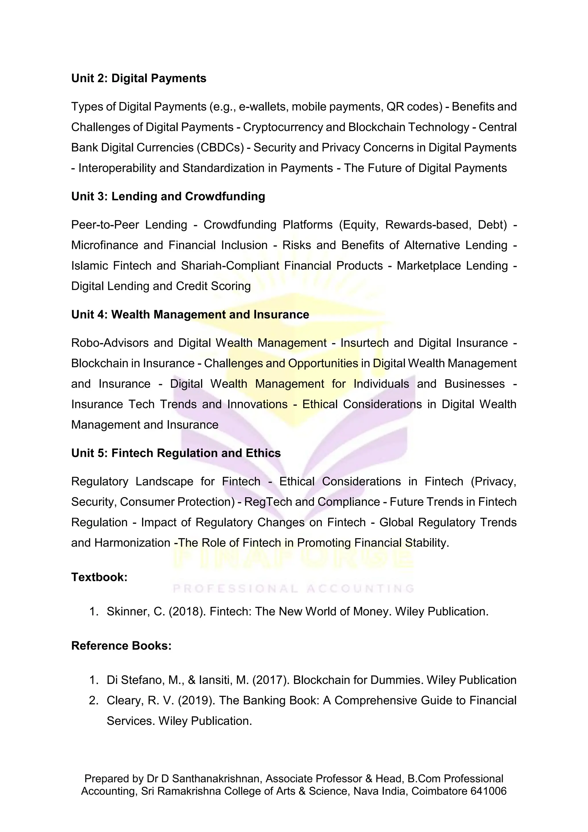 Basics of Fintech Notes Unit 1 to Unit 3 | PDF