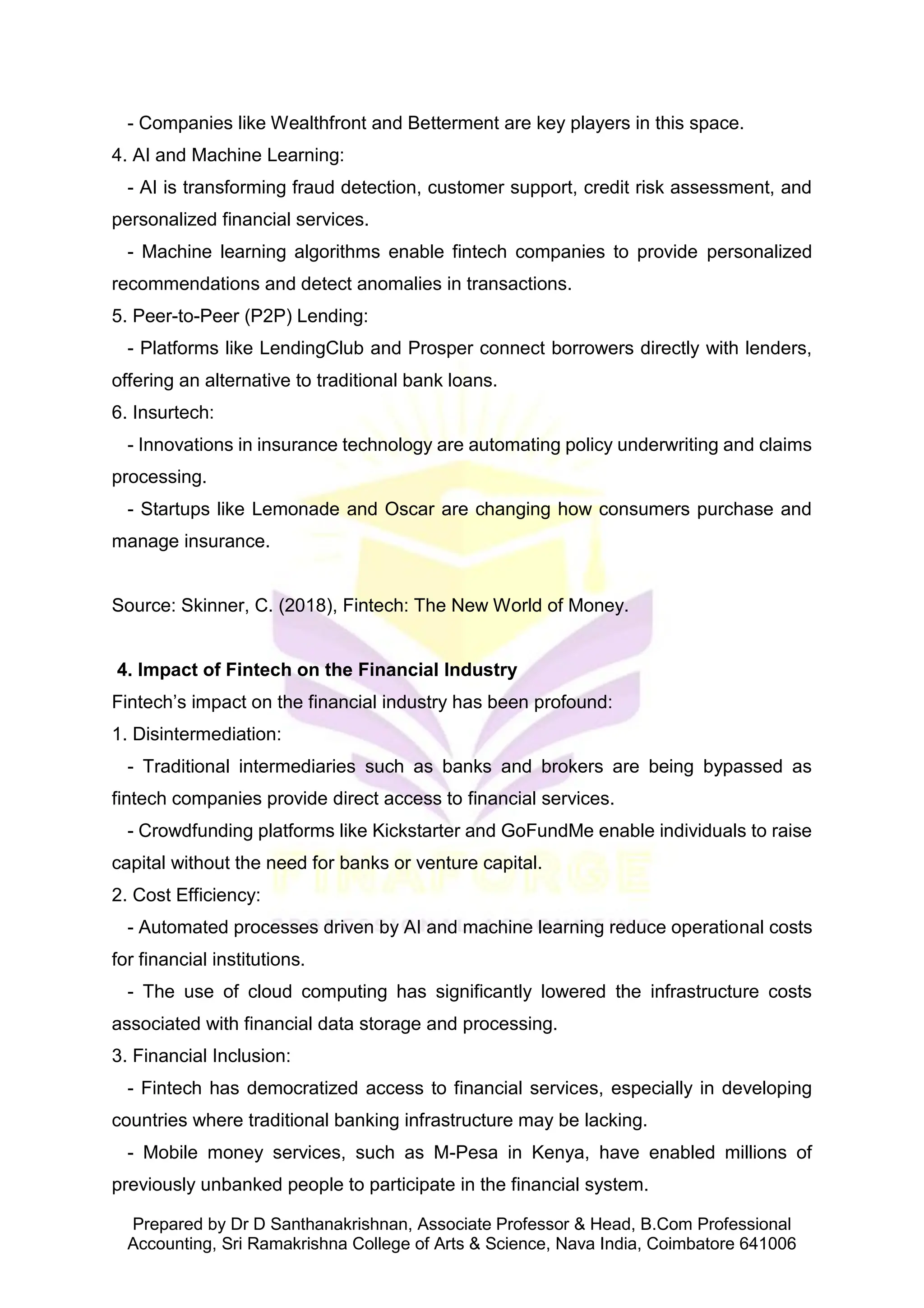 Basics of Fintech Notes Unit 1 to Unit 3 | PDF