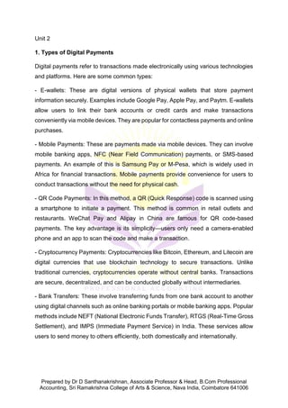 Basics of Fintech Notes Unit 1 to Unit 3 | PDF