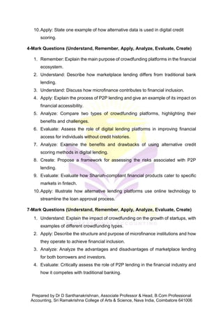 Basics of Fintech Notes Unit 1 to Unit 3 | PDF