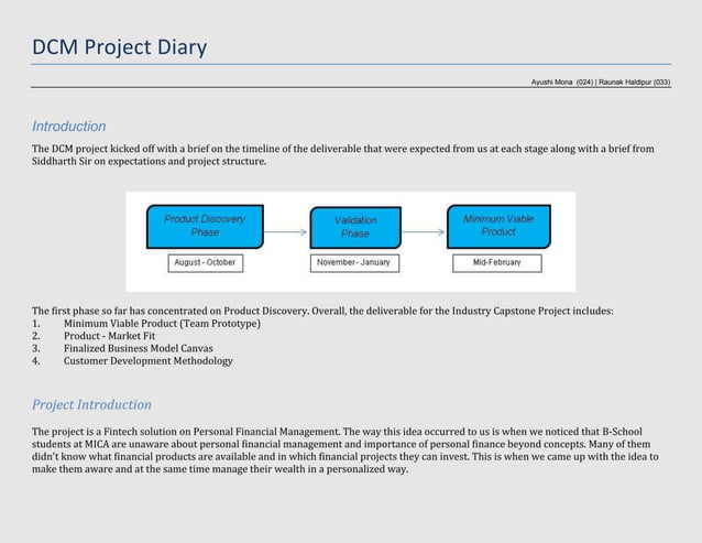 Fintech Project Diary | PPT