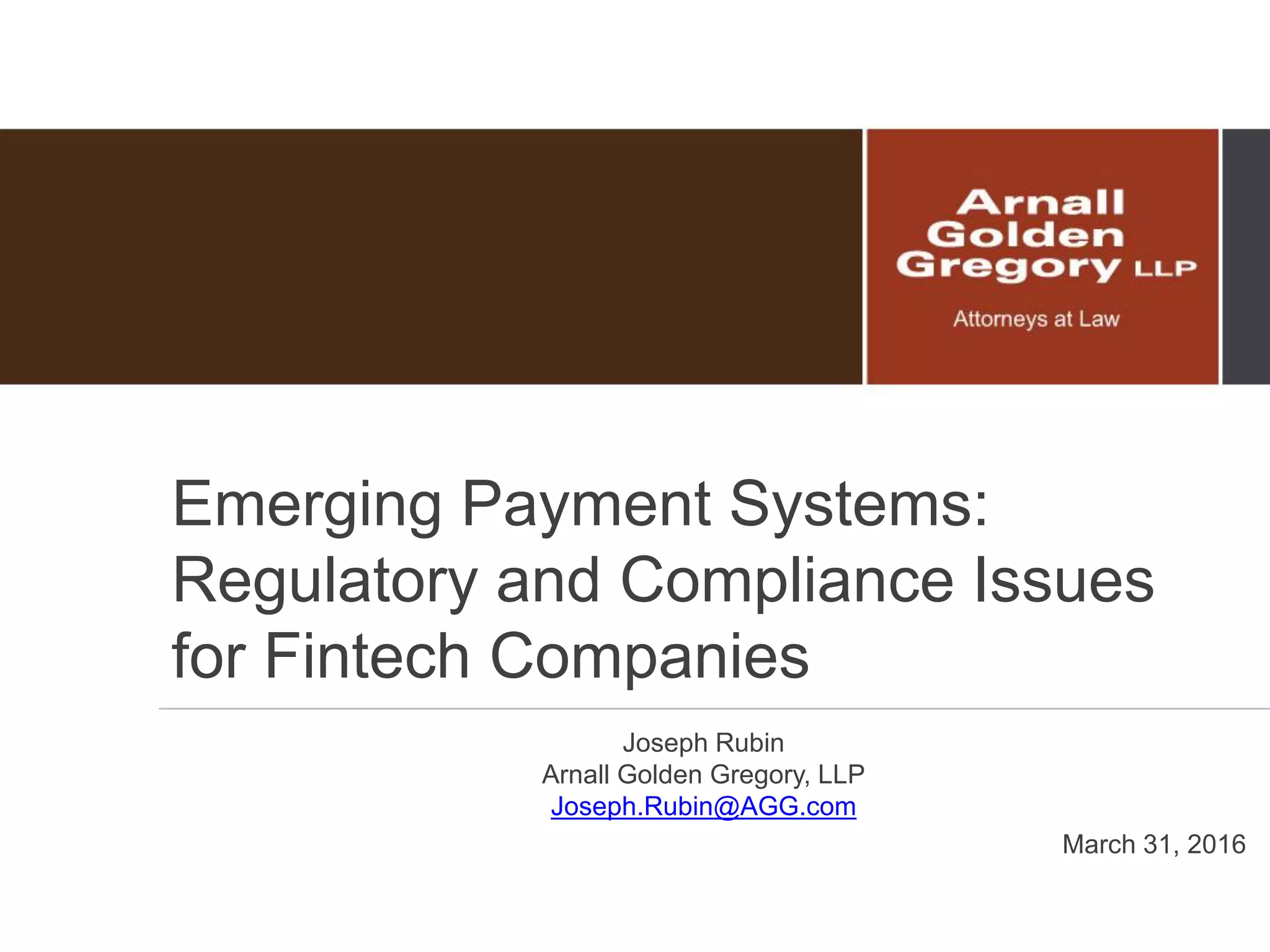 Fintech regulations presentation | PDF
