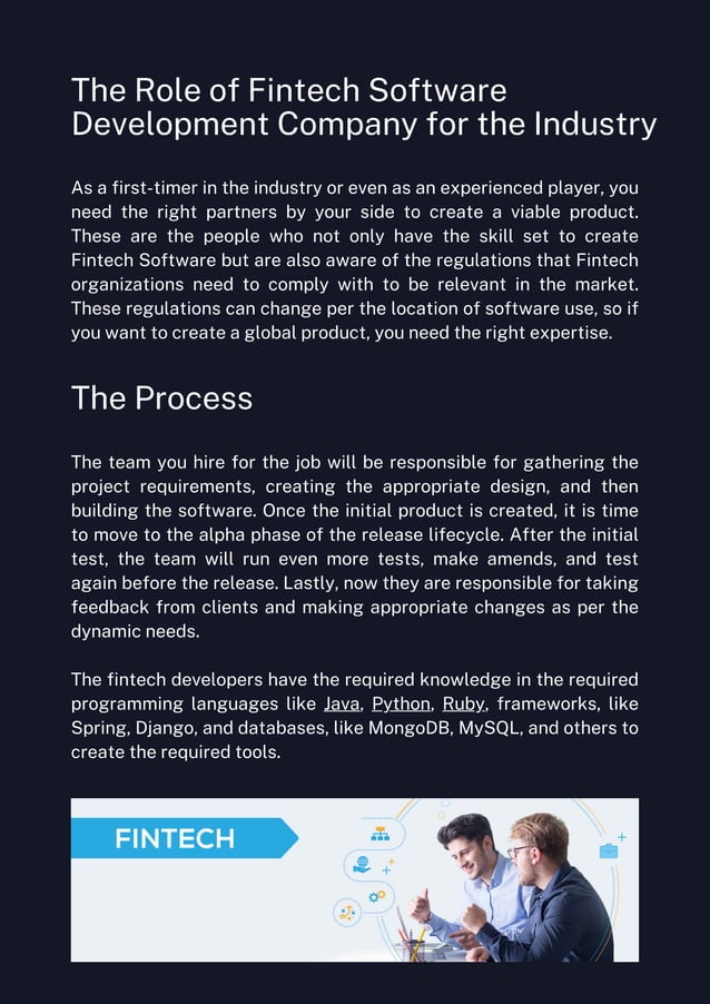 Fintech Software Development: A Comprehensive Guide in 2024 | PDF