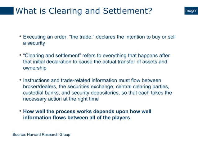 Clearing and settlement using Blockchain | PPT