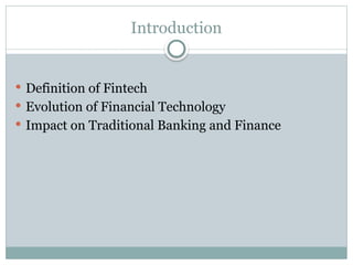 Fintech Transformation in digital finance | PPT