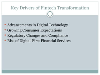Fintech Transformation in digital finance | PPT
