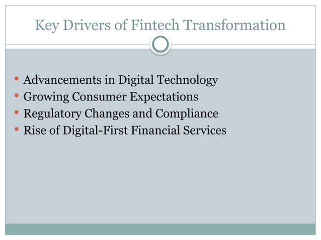 Fintech Transformation in digital finance | PPTX