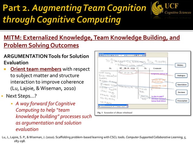 Developing Cognitive Systems to Support Team Cognition | PPT