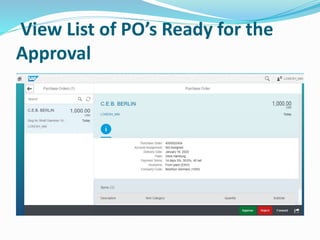 Fiori app for po approval process sap mm | PPTX